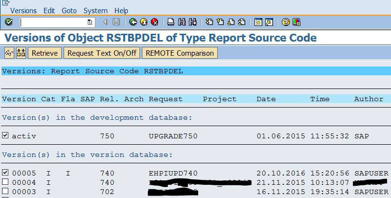 How to Compare ABAP Program Source Code Internally / Remotely